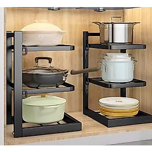 Pots and Pans Organiser Under Sink Storage Adjustable Height,Bathroom Countertop Storage Drawer Rack,for Kitchen Laundry Room Cabinet Basket