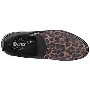 BZees womens Axis footwear, Black Leopard Print Fabric, 8.5 US
