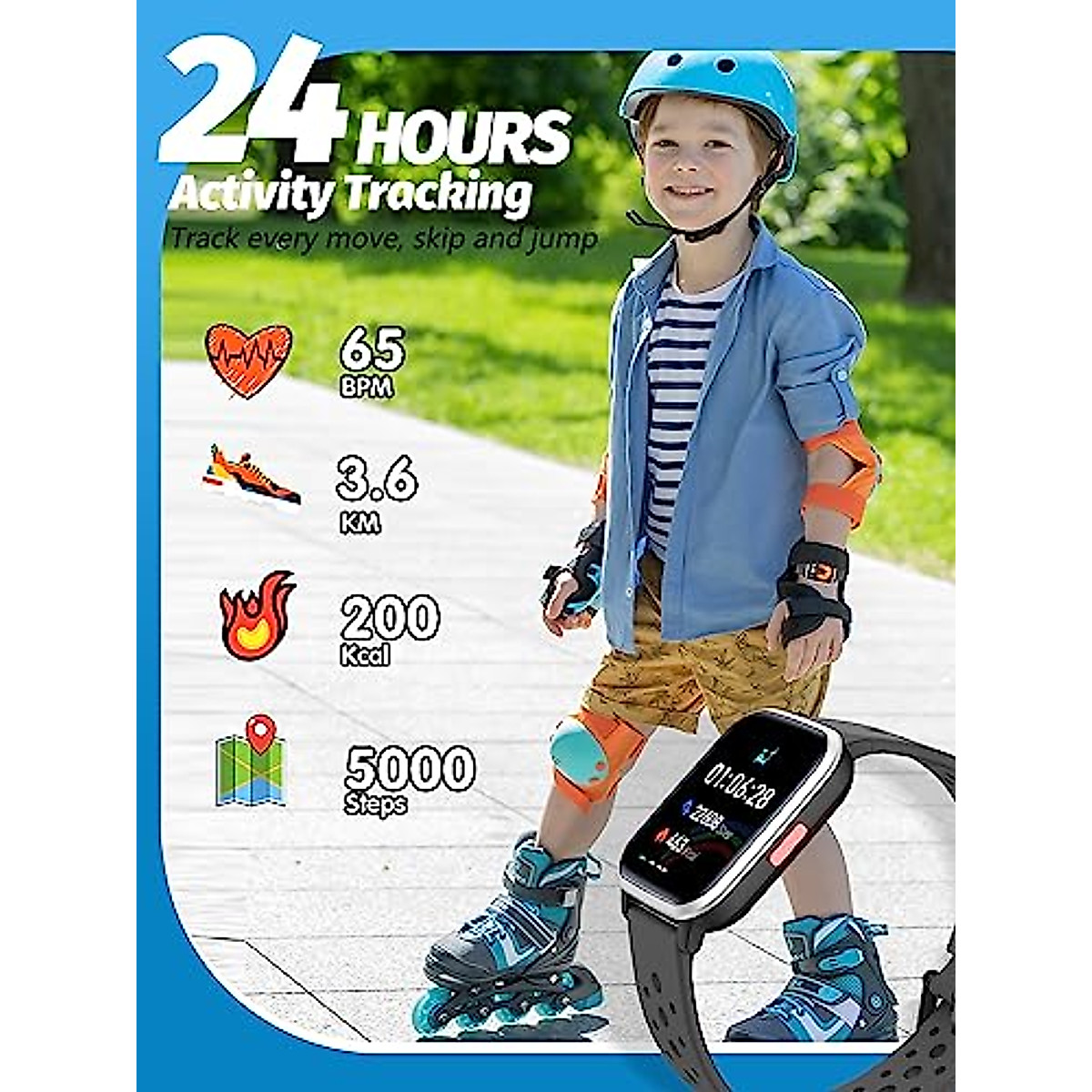 Butele Kids Smart Watch Girls Boys, Smart Watch for Kids Smart Watch Gifts for 4-16 Years Old with Sleep Mode 19 Sports Mode Pedometer Birthday Gift for Boys Girls