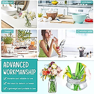 Flower Mason Jar Flower Lid Floral Frog Vase Insert Canning Jar Insert Mason Jar Lid with Square Grids for Regular Mouth Mason Canning Jars(18 Set,70mm)