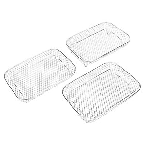 Tnfeeon 3 Layer Fryer Grilling Rack, Stainless Steel Stackable Cooling Rack for Baking Cooking Grilling