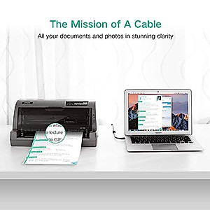 AlyKets USB 2.0 Printer Cable/Cord for Canon MX492 MX490 MX479 MX472 MP150 MP230 MP499 Printer, Brother, HP, Lexmark, Epson, Dell, Xerox, Samsung etc and Piano, DAC ( 6 Ft Long)