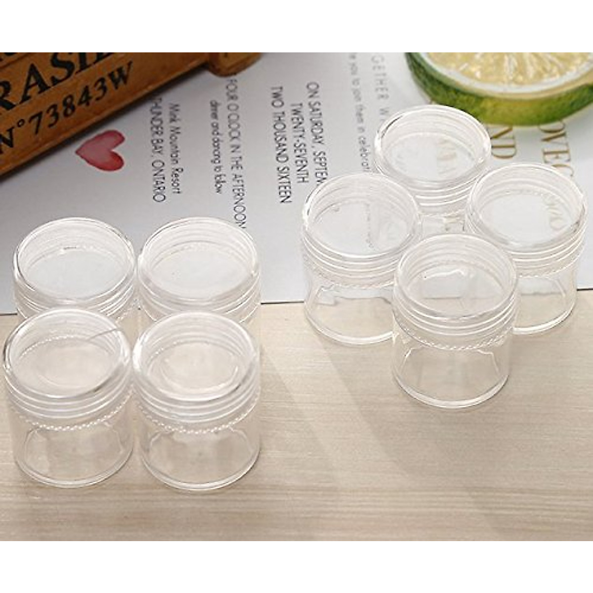 WOIWO 10PCS Clear Plastic Slime Storage Favor Jars Plastic Containers for Beauty Products, DIY Slime Making or Others (6g)