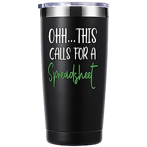 momocici Accountant Gifts.OHH.This Calls for a Spreadsheet 20 OZ Tumbler.Funny Spreadsheet Travel Mug Gift for Accounting Boss Coworker CPA Nerd Men Women(Black)