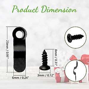 MroMax 30Pcs Picture Frame Turn Buttons Metal Photo Frame Backing Clips 0.91 inch Bow Shape with Screws Picture Frame Fasteners Parts for Hanging Pictures, Photos, Drawings and Posters Type 2 (Black)