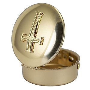 Cathedral Art Metal (Abbey & CA Gift) Polished Brass PYX with Cross/Pill/Keepsake Box