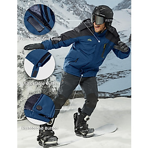 MAGCOMSEN Winter Jacket for Men Cold Weather Insulated Jacket Ski Jacket Snowboard Coat Rain Jacket Windproof Windbreaker Jacket Raincoats for Men