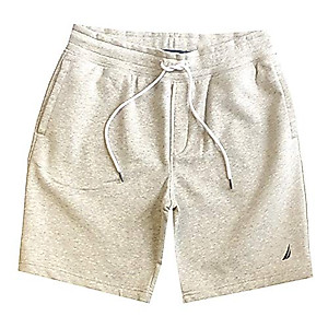 Nautica Mens Soft Cotton Fleece Jogger Gym Active Sweat Shorts (L, Grey)