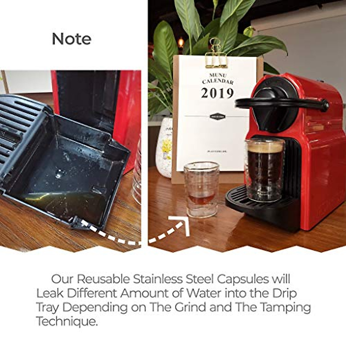 RECAPS Reusable Coffee Filter Capsules Compatible with Nespresso 2PCS Refillable Coffee Pods Permanent Coffee Filter Stainless Steel 120PCS Aluminum Foil Lids