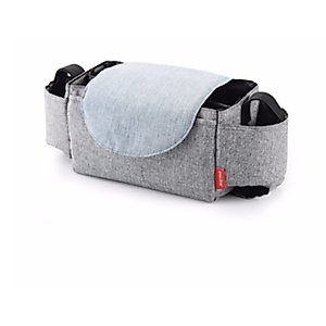 Universal Stroller Caddy, Stroller Organizer Featuring 6 Built-In Pockets, Adjustable Straps To Fit Nearly Any Stroller Active (Gray)