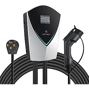 Lectron V-Box 48 Amp Electric Vehicle Charging Station - Powerful Level 2 EV Charger (240V) with NEMA 14-50 Plug/Hardwired - Energy Star and ETL Certified for J1772 EVs