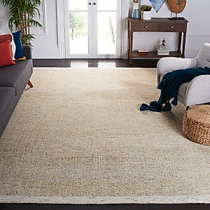 SAFAVIEH Metro Collection Area Rug - 8' x 10', Ivory & Grey, Handmade Wool, Ideal for High Traffic Areas in Living Room, Bedroom (MET151F)