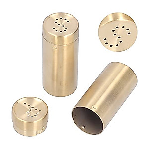 Spice Stainless Steel Pepper Shaker Kitchen Tool Salt Sugar Spice Pepper Shaker Dredge Salt/Sugar/Pepper Shaker Seasoning Bottle Salt and Pepper Shaker Kitchen Tool (golden, L)