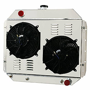 CoolingMaster 4 ROW Radiator+Shroud Fan+Relay Compatible with 1966-1979 Ford F100 F150 F250 F350