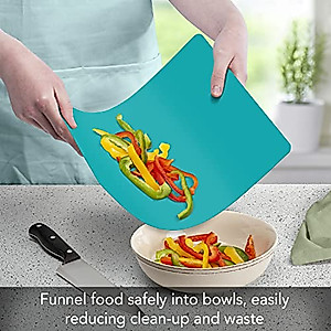 Cut N' Funnel Citrus Berry Non-Slip Flexible Plastic Cutting Board Mats 3 Pack of Assorted Sizes & Colors Made in the USA BPA Free Dishwasher Safe