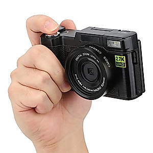 Digital Camera,Digital Camera 3in LCD Screen 180 Degree Rotation 2.7K 48MP High Definition USB Charging