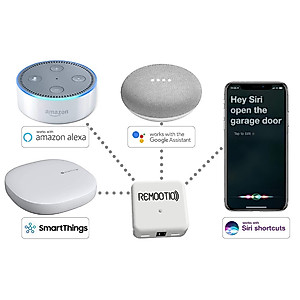 Remootio 2 WiFi and Bluetooth Smart Garage Door Opener with iOS and Android App, Amazon Alexa, Google Home, SmartThings, Siri Shortcuts. with Sensor and Power Adapter.
