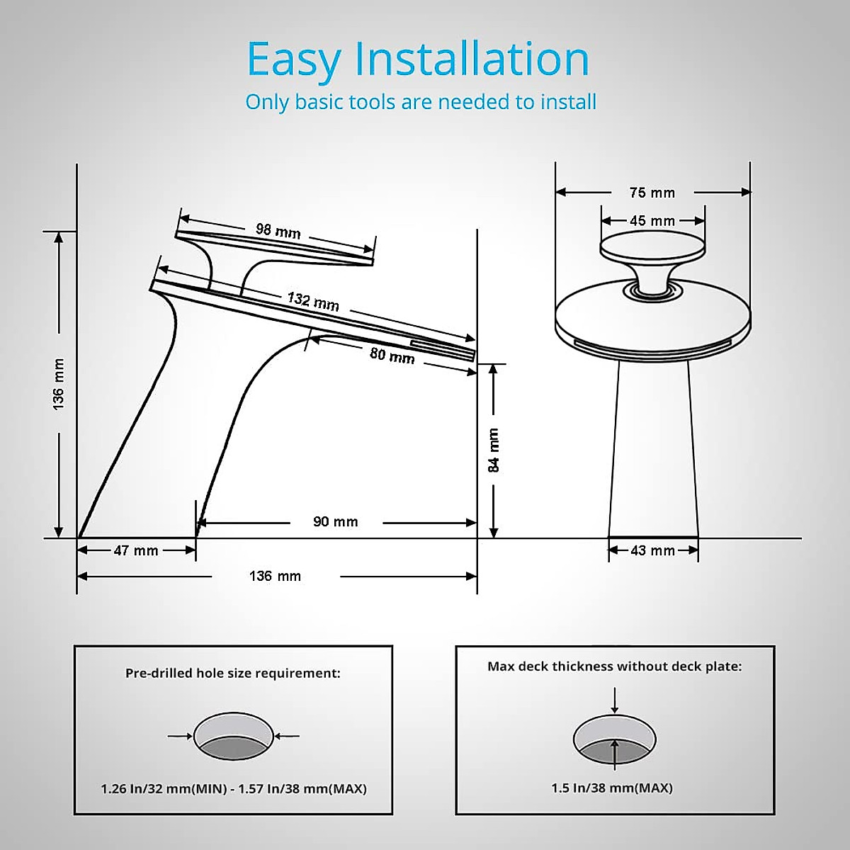 Wovier Brushed Nickel Waterfall Bathroom Sink Faucet,Single Handle Single Hole Brass Lavatory Vanity Faucet,Slanted Body Basin Mixer Tap with Supply Hose