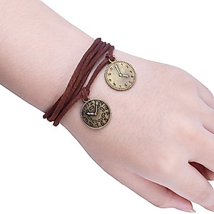 BronaGrand 100 Grams(Approx 38 Pieces) Mixed Clock Face Charms Steampunk Pendants Watch Charms for Bracelets, Necklaces, Jewelry and Crafts Making, Antique Bronze