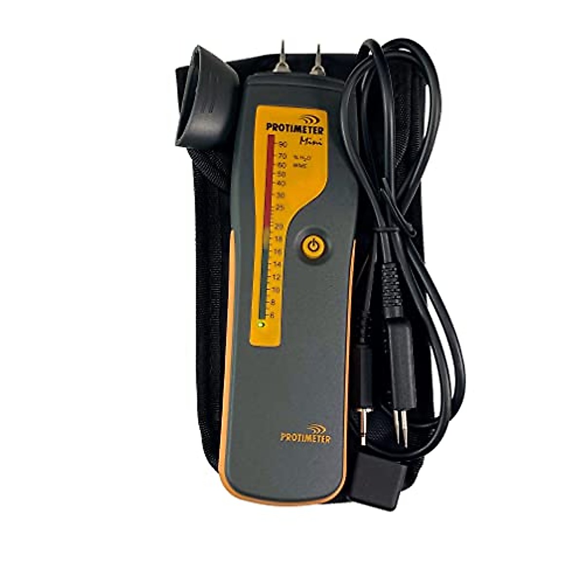 AMPHENOL THERMOMETRICS BLD2000 Mini Moisture Meter, LED Display, 6 to 90% Range, 9 V Power, 7-1/64" Length x 1-29/32" Width x 1.09" Height, Grey