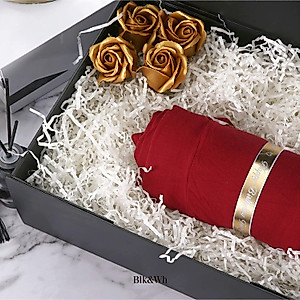 BLK&WH Gift Box 13.5x9x4.1 Inches, Large Gift Box with Lid, Black Gift Box, Groomsman Box, Collapsible Gift Box with Magnetic Lid (Matte Black)