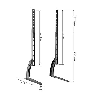 ProMounts Universal Fixed Tabletop TV Stand, Heavy Duty Adjustable Bracket for 13-72 Inch LED LCD OLED Plasma Flat and Curved TV Screens Holds Up to 110 lbs, Max VESA 800x400