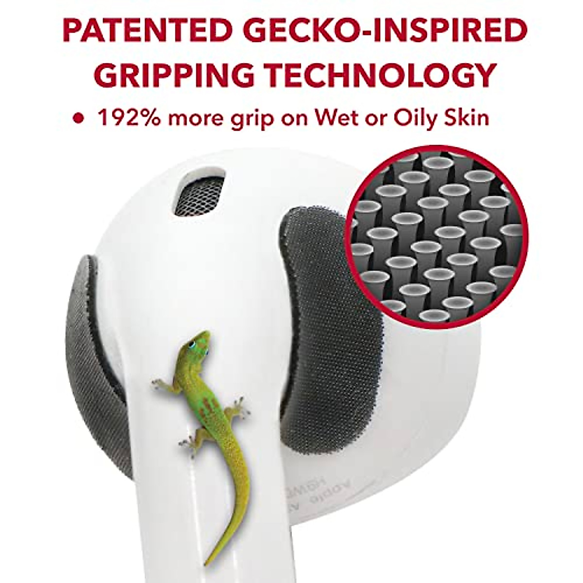 Setex Gecko Grip Anti-Slip Grip Pads Designed for Apple AirPods [Fits in Charging Case] Maximum Sweat Performance (12 Pads)