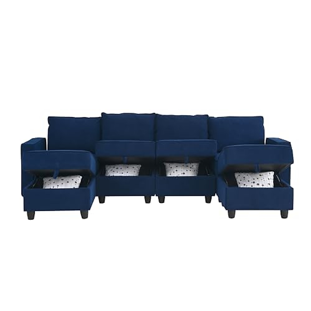 FANYE Oversized Modular Sectional Sofa with Storage Seats,DIY Free Combine Sofa&Sofabed Reversible Modular&Sectional Convertible to L/U Shaped W/Chaises,Twin XL Sleeper Couch Bed for Living Room