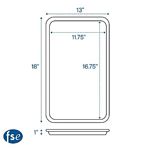 FSE Sheet Pan, Commercial Grade, 20-Gauge Aluminum, Bun Pan, 18" L x 13" W x 1-1/8" H (Half Size)