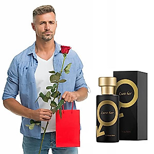 PONPRNGY Golden_Lure_Her Perfume - Lure_Her_Perfume for Men, Lure Her Cologne For Men, Lunex Phero Perfume, Romantic Glitter Perfume Spray for Women Men, Long Lasting Fragrance, 1.0 centiliters