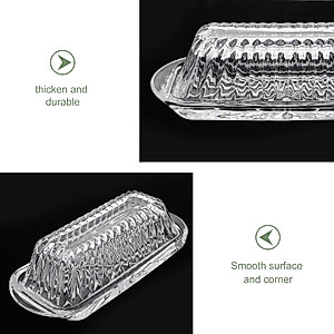 STOBAZA Cream Cheese Crystal Glass Butter Dish with Lid 1 Set Classic Butter Keeper for Countertop European Covered Butter Tray with Lid Dessert Dish Cookie Dish Fruits Dish for Home Food Containers