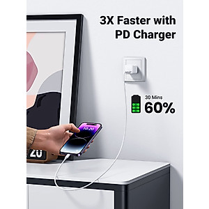 UGREEN USB C to Lightning Cable- 6FT MFi Certified PD Fast Charging Lightning Cord Compatible with iPhone 14/14 Pro/14 Pro Max, iPhone 13/12/11/X/XR/XS/8 Series, MacBook, iPad, AirPods Pro