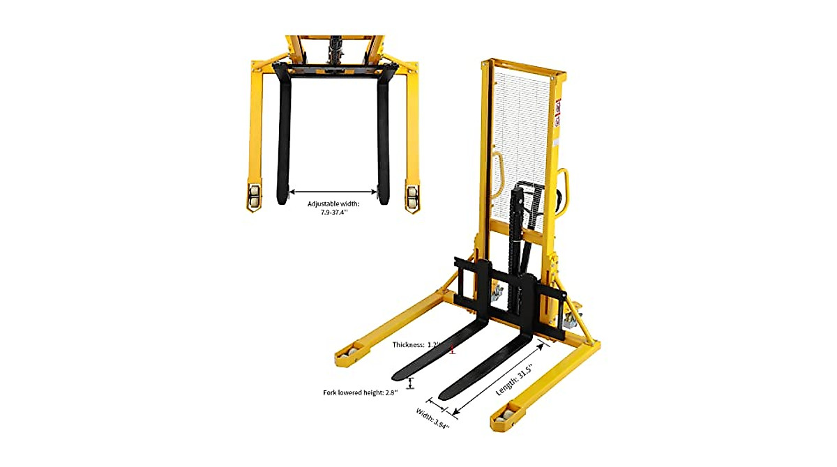 Xilin Manual Pallet Stacker - 2200lbs Capacity & 63" Lift