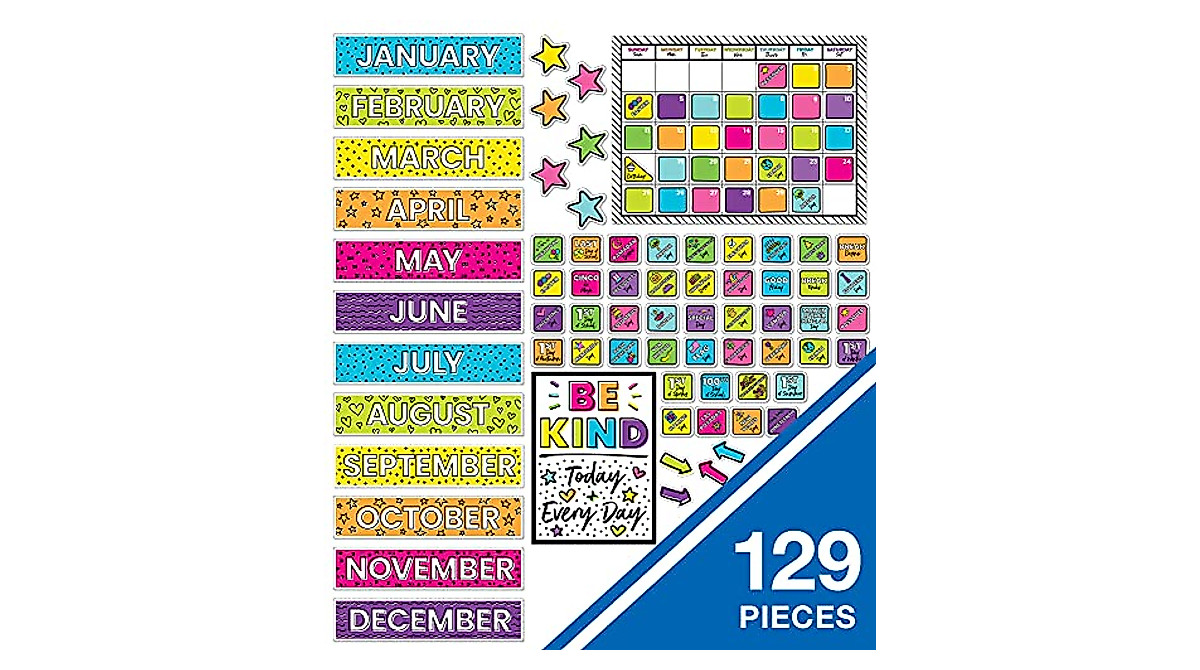 129 Pcs. Kind Vibes Bulletin Board Set for Classrooms