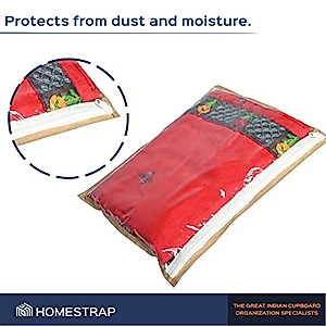 HomeStrap 24 Piece Fabric Saree Cover, Large- Beige