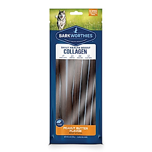 Barkworthies Peanut Butter Collagen Sticks Dog Treats (12-Inch, 6-Pack)