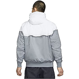 Nike Sportswear Windrunner Men's Hooded Jacket, Smoke Grey/White/Smoke Grey/Black, Large