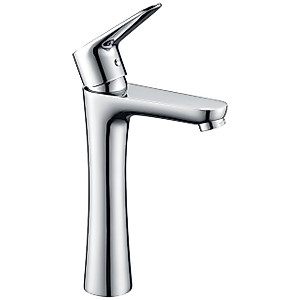 ANZZI Vivace Series Single Hole Bathroom Faucet in Polished Chrome | Countertop Deck Mount Singular Lever Handle Bathroom Sink Faucet | 6 in. L x 2 in. W x 9.5 in. H | L-AZ081