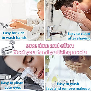 Faucet Extender Swivel Sink Faucet Aerator Water Saving Rotatable Faucet Sprayer Head for Wash Face Wash Mouth Wash Eye Universal Splash Filter Faucet (720° Rotate)
