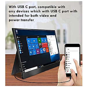EVER LUSTRE 13.3 Inch Portable Monitor for Laptop PC,Portable Gaming Monitor for PS3 PS4 Xbox Switch with HDMI USB C (Monitor)