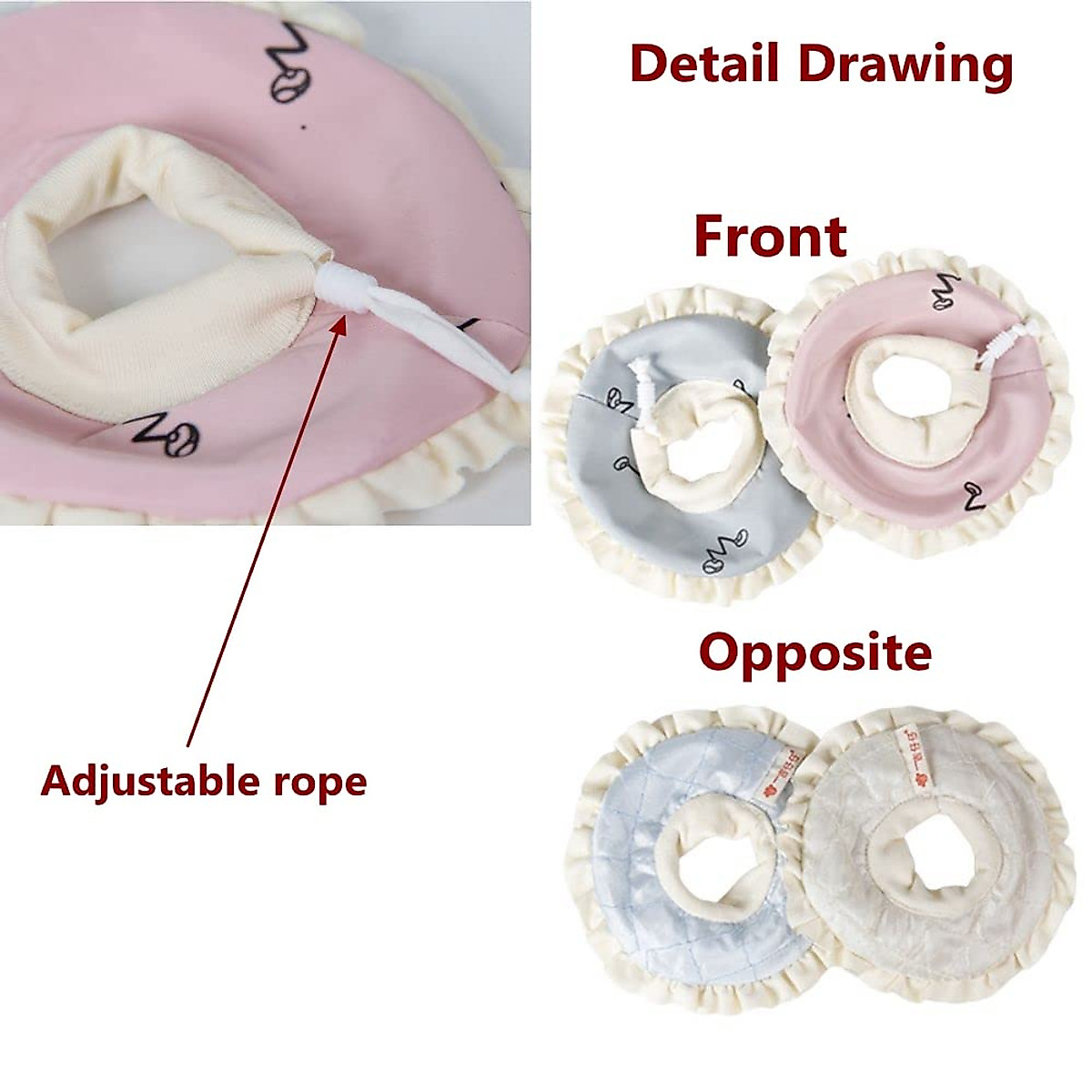 KUNBIUH Adjustable Guinea Pig Cone Pet Recovery Collar,Soft Pet Recovery Collar for Rabbits/Chinchilla/Kittens After Surgery Wound Healing,Elizabeth Neck E-Collar for Small Animals (S)