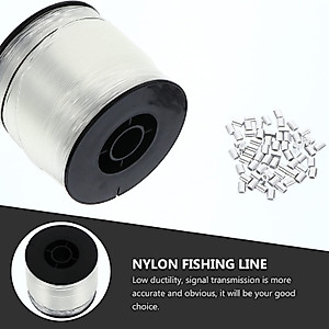 Healifty Fishing Line Nylon Fishing String Wire Strands Fishing Line Wire Leader Elastic Thread with 60 Aluminum Tackle for Fishing Lover 200M White