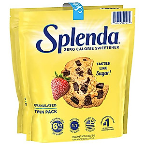 SPLENDA No Calorie Sweetener, Granulated Sugar Substitute, Resealable Twin Pack Bags, 25.22 Ounce (Each Pouch: 12.61 oz)