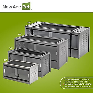 New Age Pet ECOFLEX 48-Inch Mojave Reptile Lounge in Grey- Durable Wood Plastic Composite Habitat with Vented Side Panels, Removable Sliding Glass Doors & Lock, Easy Assembly