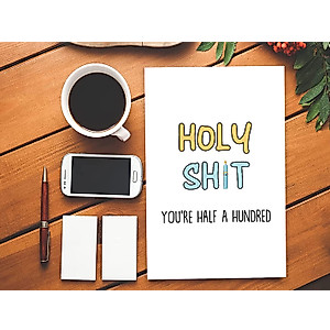 Funny 50th Birthday Card, Rude 50 Years Old Birthday Card for Friend Him Her, 50 Birthday Gift for Men Women