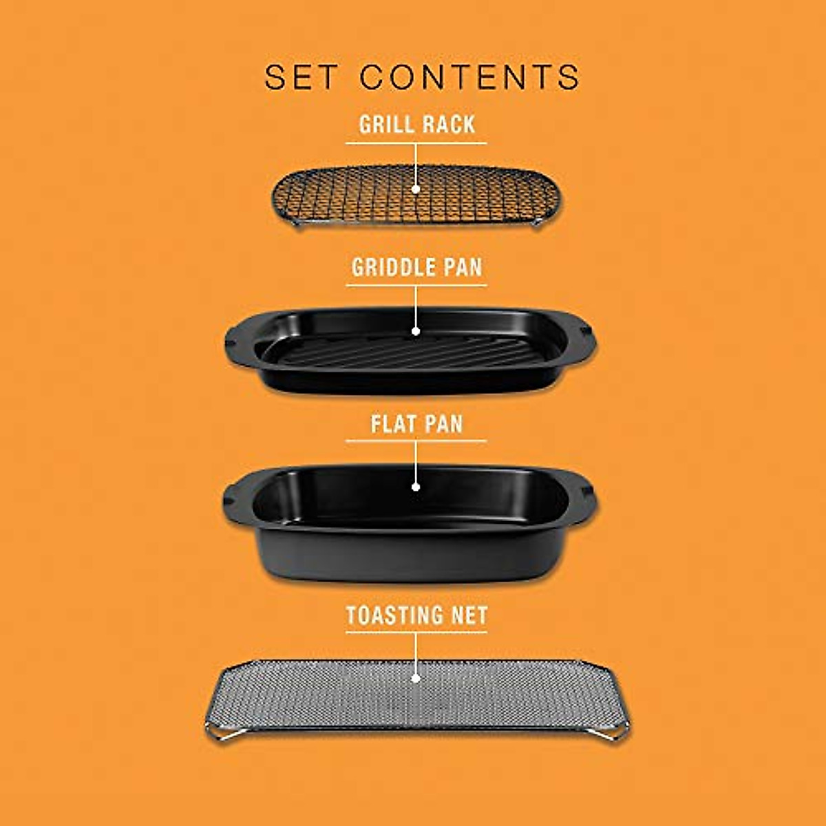 Sengoku SET-G16A(K) HeatMate Graphite Compact Countertop Toaster Oven with 4 Non-Stick Pans for Toasting and Baking, 120 Volt, Black