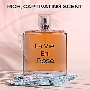 NovoGlow LA VIE EN ROSE, Eau de Parfum Spray for Women, Gourmand Fragrance, Daytime and Casual Use, for all Skin Types, 3.4 Fl Oz, Free Pouch Included (A)