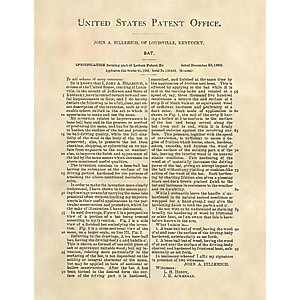 Patent Prints - Louisville Slugger Patent Art - Baseball Wall Art - Patent Art Poster (8.5 x 11) - 73