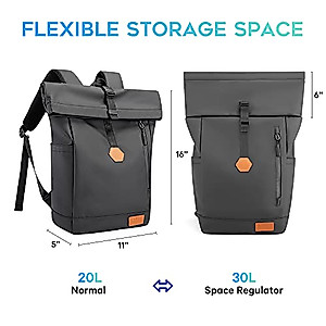 BANGE Men's Fashion Backpack, Causal Backpacks Fits for 15.6Inch Laptop, Water Resistant Rucksack with Magnetic Snap, for Men and Women