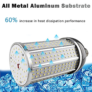 Intpro LED Light Bulb Garage Light Corn Bulb Super Bright Cob Light 60W 7000lm E26 Daylight 5000K 550W Equivalent 2Pack for Indoor Garage Light Basement Barn High Bay